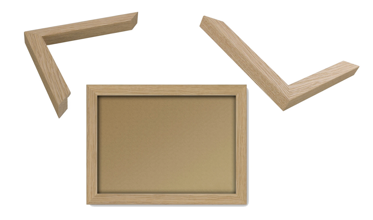 Hand Crafted Stained Oak Frame with Snow White Mount – Kaush